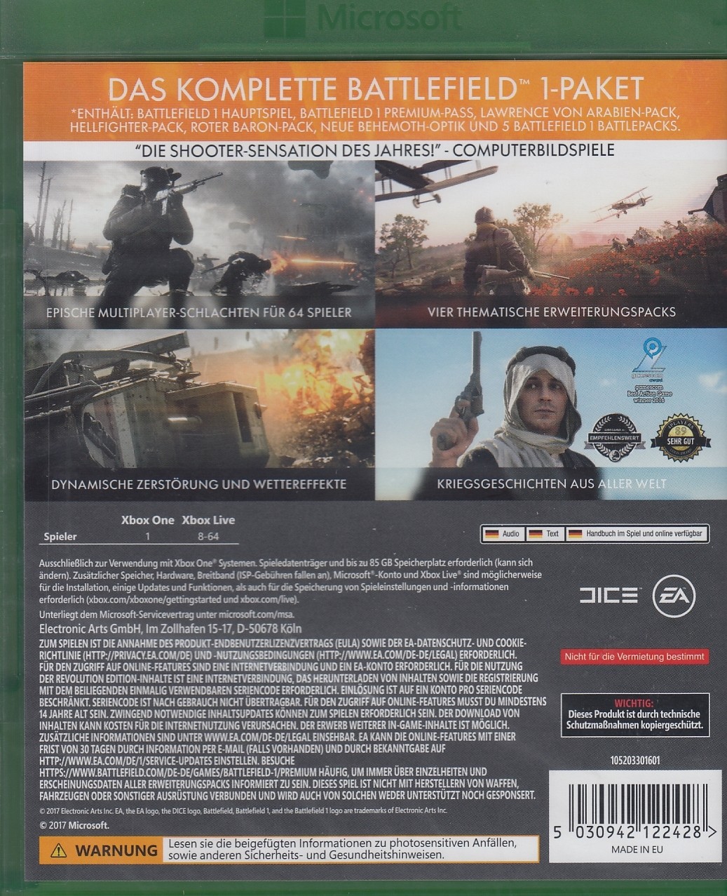 Battlefield 1 Revolution Edition - BF1 - Xbox One - Neu & OVP Deutsche ...