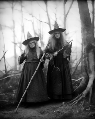 Vintage Creepy Halloween Witch Print Strange Wall Decor Spooky Photo | eBay