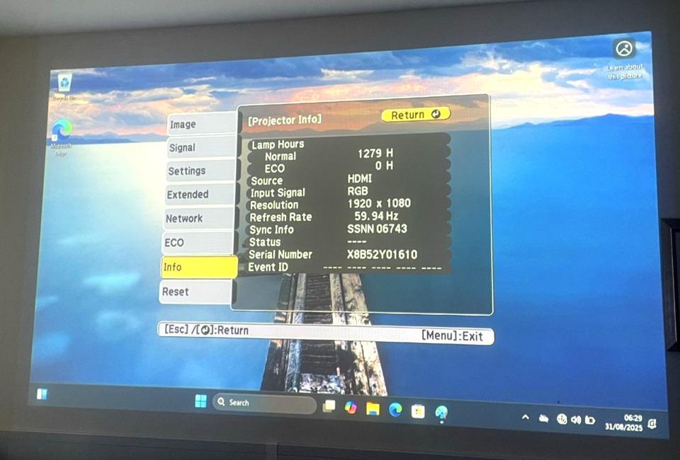 Epson EB-X49 3,600 Lumens Home Cinema HDMI Projector XGA Used Portable ...