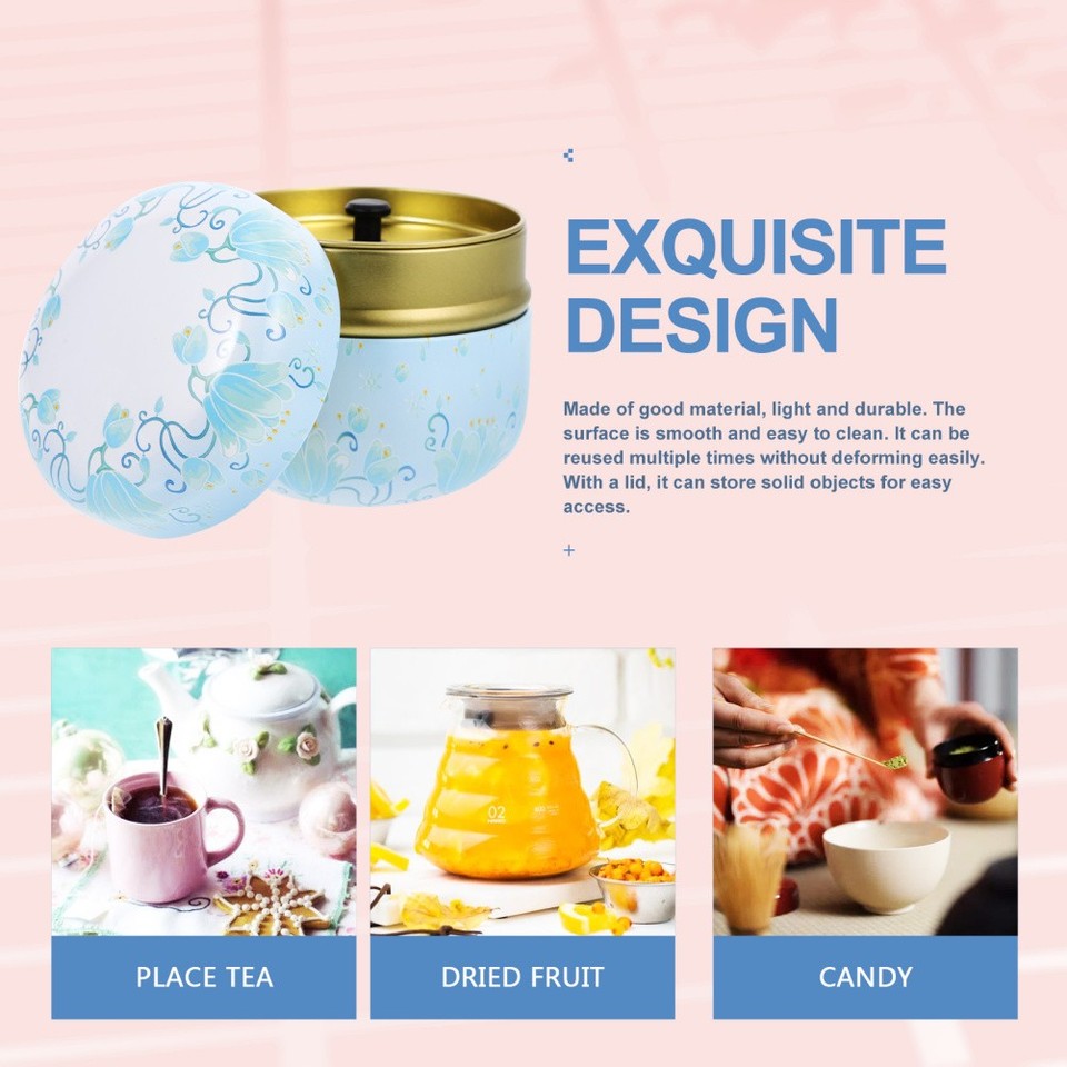 2 Pcs Small Containers Mini Tea Canister Refillable Loose Powder | eBay ...