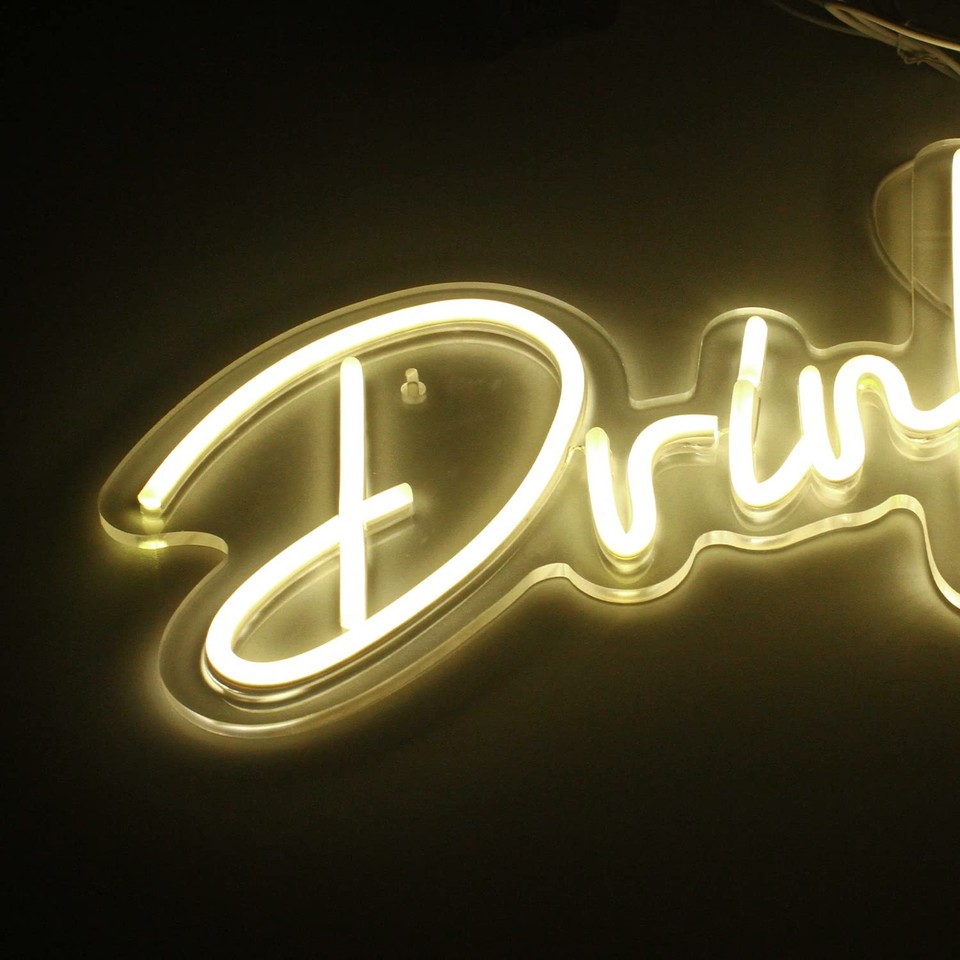 Drinks Neon Sign,Letters Bar Neon Light,Led Neon Signs for Wall Decor ...