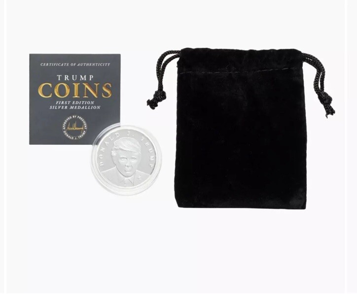 PRESIDENT TRUMP FIRST EDITION SILVER MEDALLION trump coin 2024 Official ...
