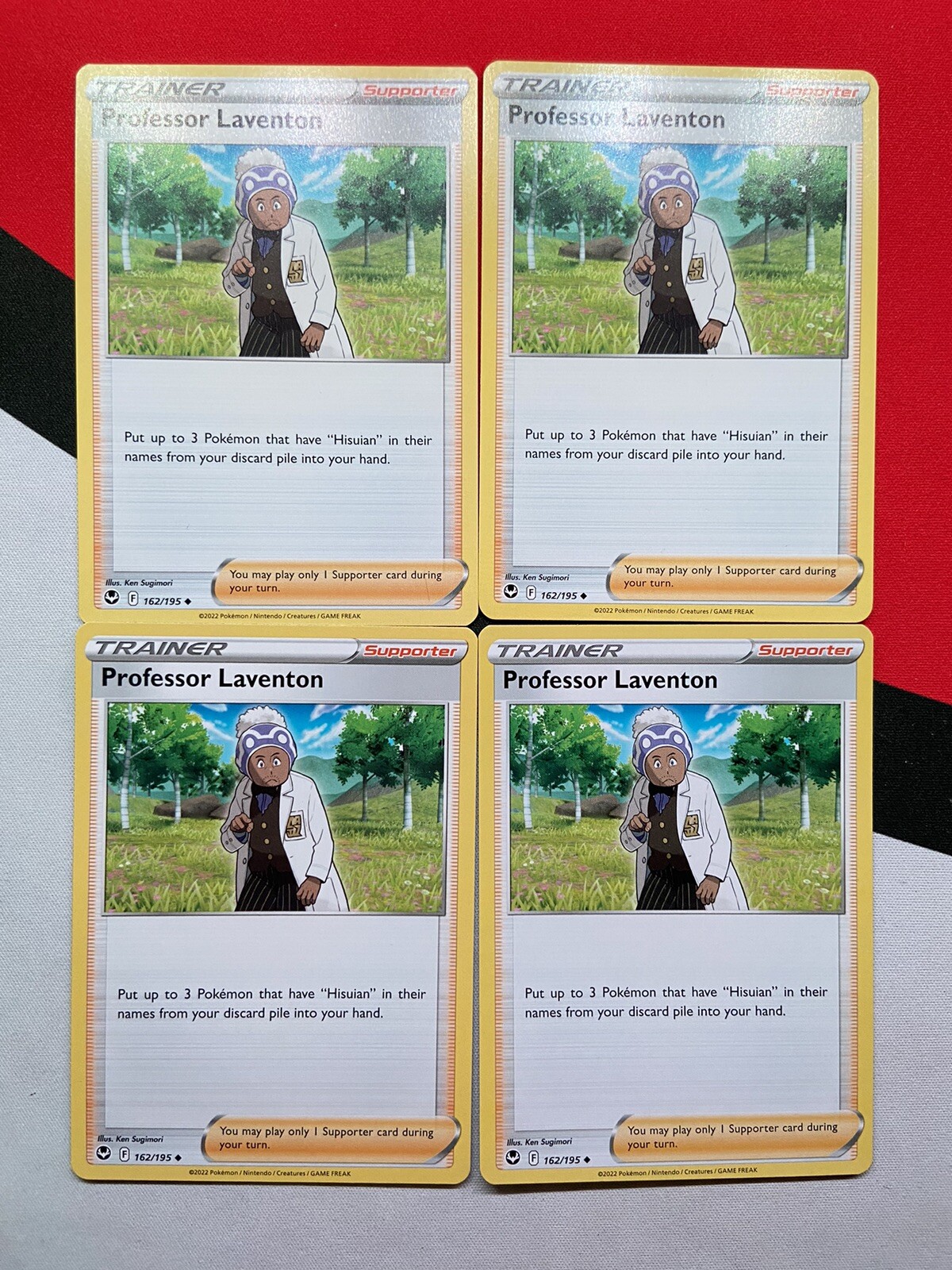 Professor Laventon Trainer 162/195 Silver Tempest x4 Pokemon Playset 4x ...