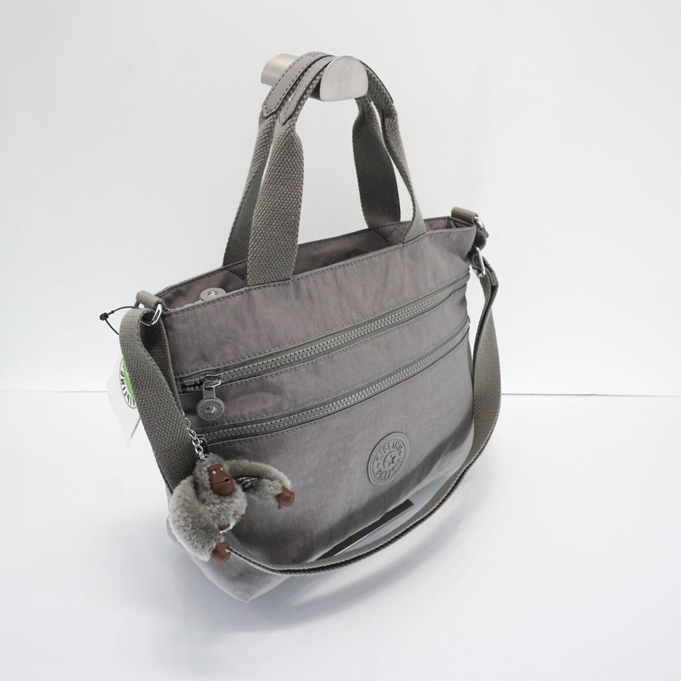 Kipling Miah Crossbody Bag Zip Top Handbag KI9462 Polyamide Cool Grey ...