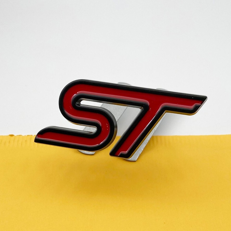 Black&Red Metal ST Grille Emblem + Car Lid Trunk Sport Badge Logo Auto ...