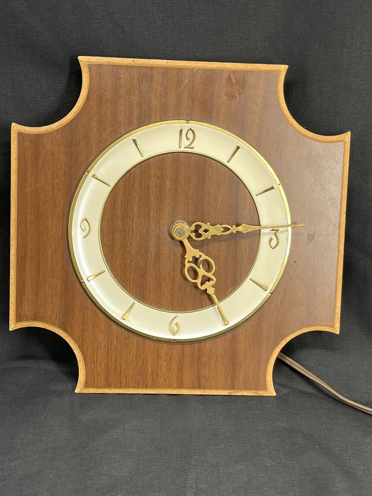 Solid walnut wall clock, good working order | eBay