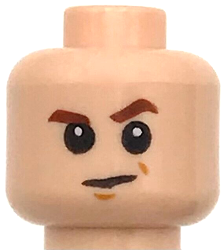 Lego New Minifigure Head Dual Sided Child Reddish Brown Eyebrows ...