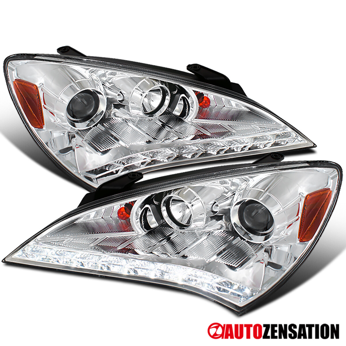 Fit 2010 2011 2012 Hyundai Genesis Coupe LED Strip Projector Headlights ...