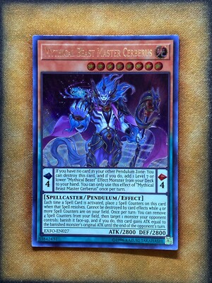 Yugioh Mythical Beast Master Cerberus EXFO-EN027 Secret Rare NM | eBay