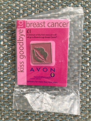 Avon Kiss Goodbye To Breast Cancer Collectable Charity Enamel Lapel Pin ...