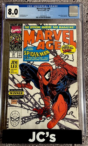 MARVEL AGE #90 CGC 8.0 CVR-A DIRECT EDITION TODD MCFARLANE COVER ART | eBay