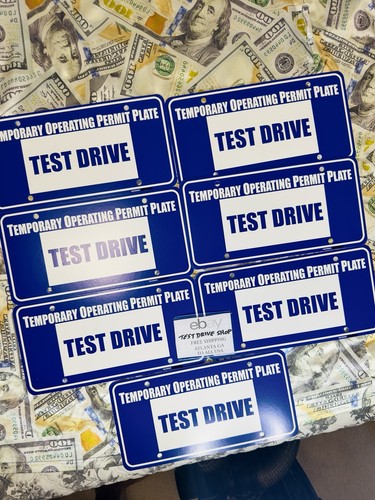 7 Temporary Operating Permits Test Drive Tag Dealer Plate Blue Car Tags ...