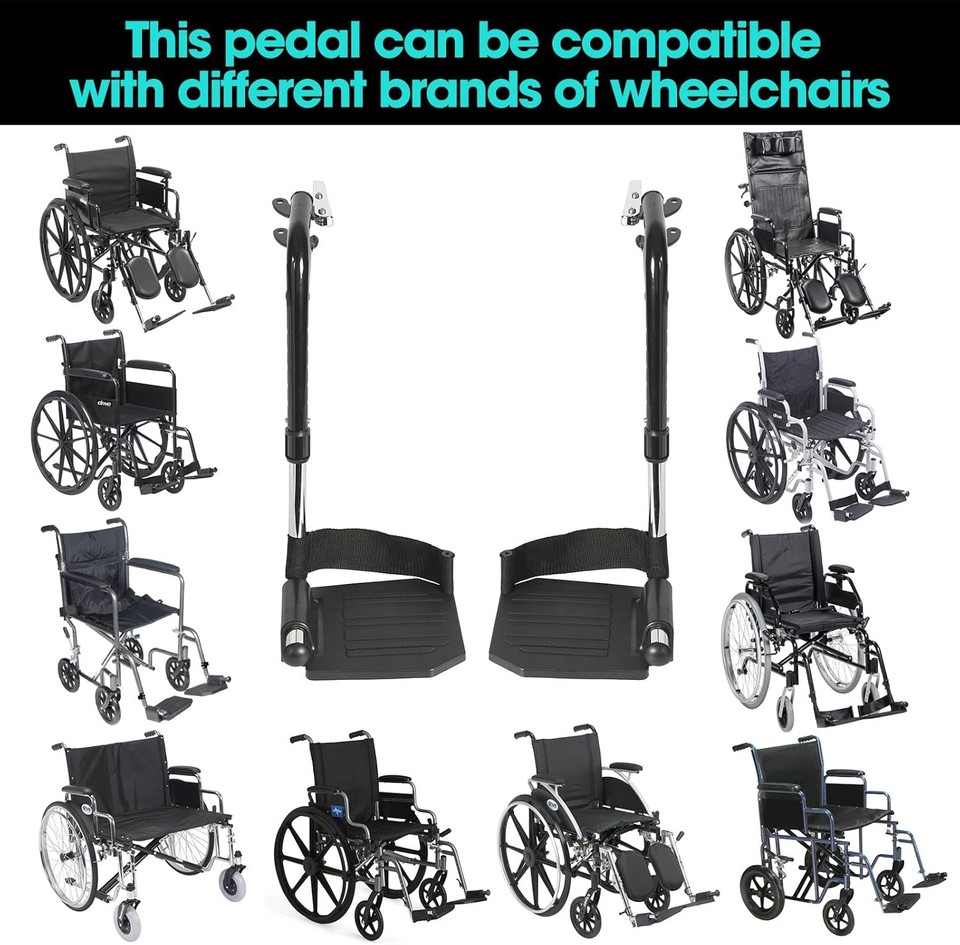 Universal Wheelchair Footrest Replacement - Adjustable Composite ...