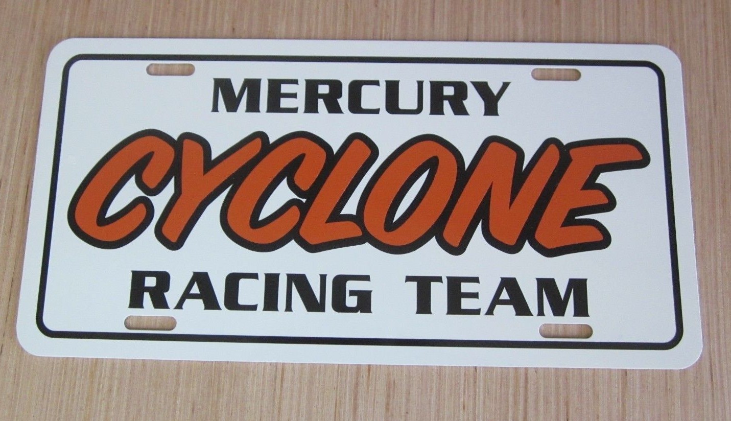 Mercury CYCLONE RACING Team License plate tag 1966 1968 1969 1970 1971 ...