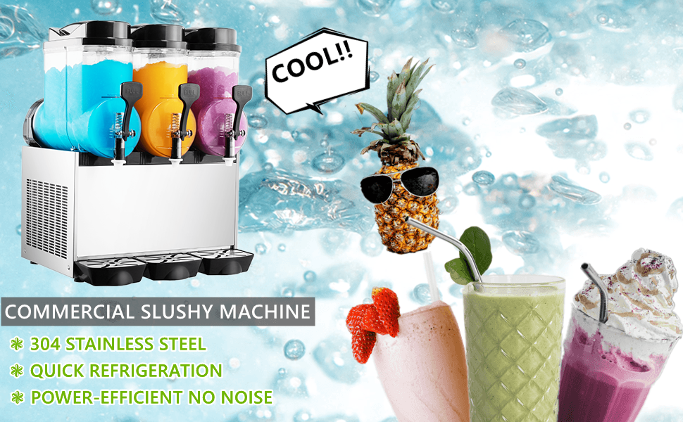 TECSPACE Commercial 3 Tanks 45L Frozen Drink Slushy Making Machine ...