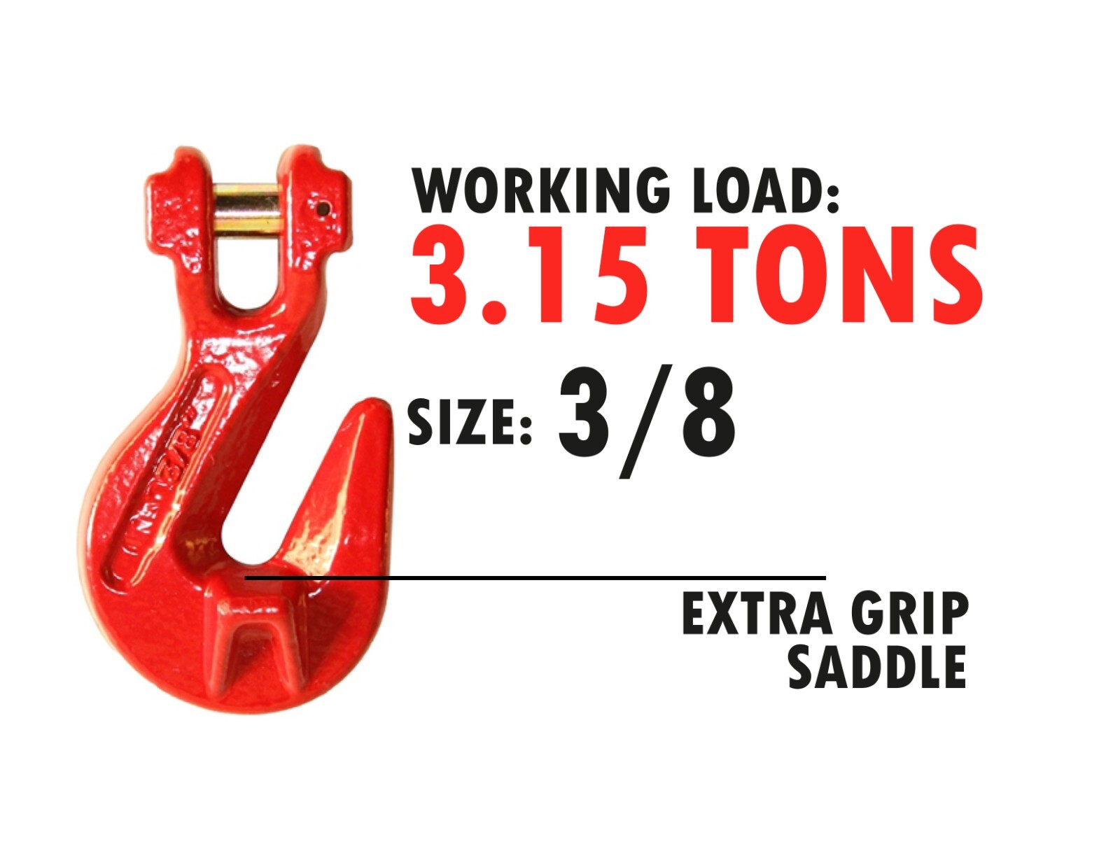 3/8" Chain Grab Hook with Cradle Grade 80 Lifting with Clevis Pin (4 ...