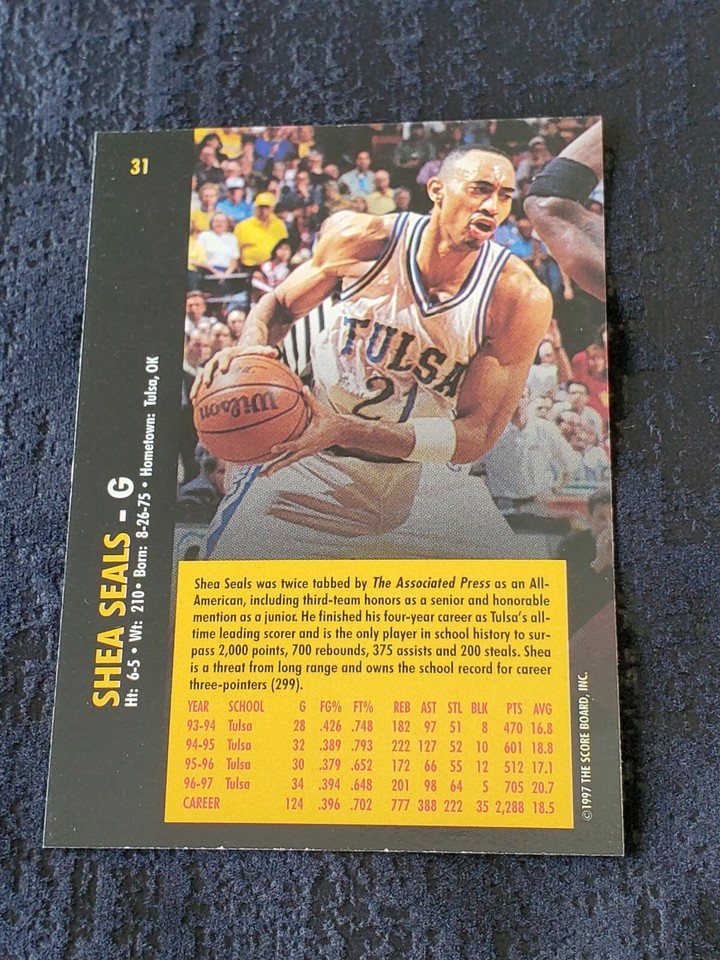 Shea Seals College The Score Board Basketball Rookies Free Agent 1997 ...