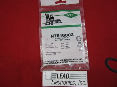 NTE16003 NPN TRANSISTOR RF POWER TO60-case 2SC636 2N3375 7.5W 100MHz | eBay