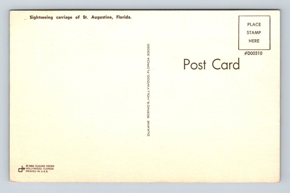 Postcard Sightseeing Carriage of St. Augustine Florida | eBay