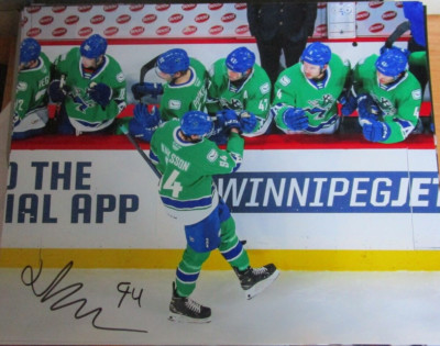 LINUS KARLSSON SIGNED 8X10 GLOSSY PHOTO VANCOUVER CANUCKS ABBOTSFORD ...