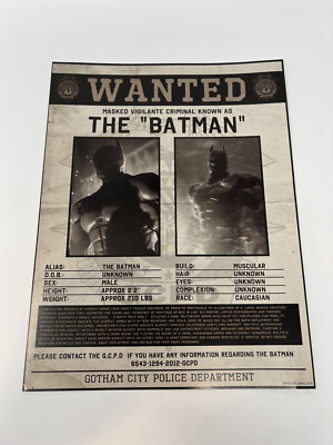 Batman: Arkham Origins - Collector's Edition Batman Wanted Poster 8.5 ...