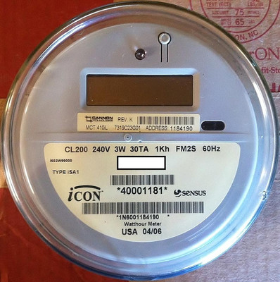 SENSUS, WATTHOUR METER (KWH) ICON, TYPE iSAI, 240 VOLTS, FM2S, 200 AMPS ...