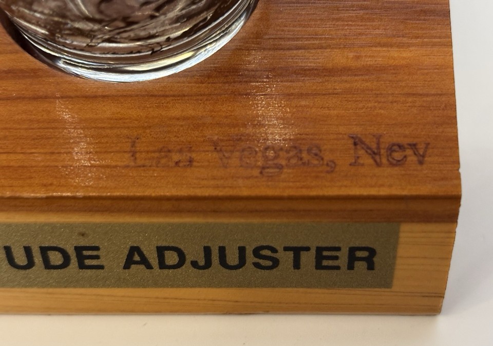 Vintage Wooden Las Vegas Shot Glass Holder “Attitude Adjuster” w/ 2 ...