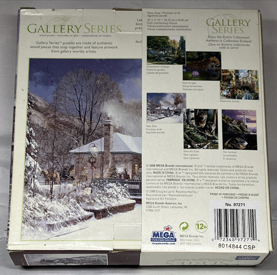 MEGA Gallery Series 1000 Piece Wooden Puzzle NEXT STOP Winter Train ...