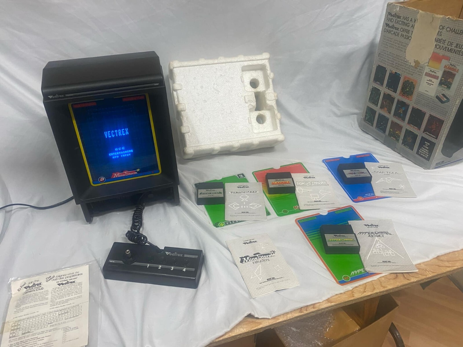 Vectrex Arcade System Bundle Original Complete in Box Controller 5 ...