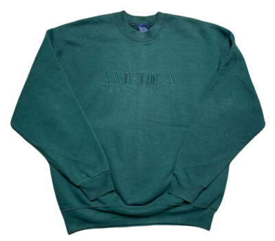 Vintage Perry Ellis America Crewneck Sweatshirt Green Men’s 2XL 1990s ...