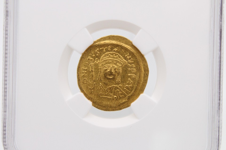 GOLD Justin II 565-578 AD Byzantine Empire AV Solidus Coin, NGC MS 5/4 ...