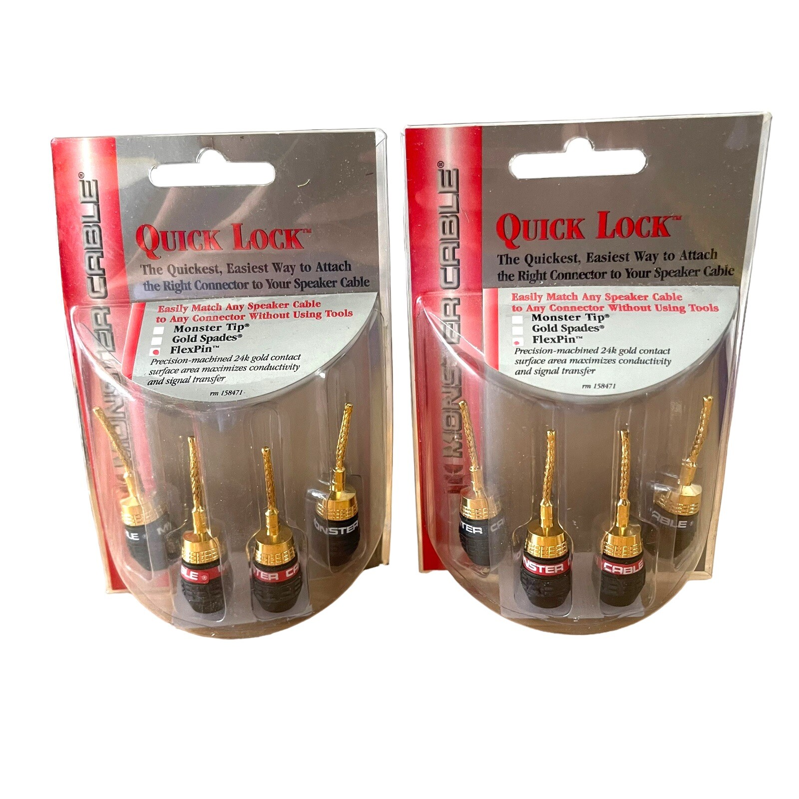 Lot Of 2 Monster Quick Lock Flex Tip Modular Speaker Cable | eBay