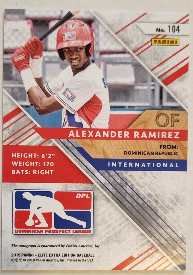 2019 Elite Extra Edition Alexander Ramirez AUTO Mets Rookie On Card ...