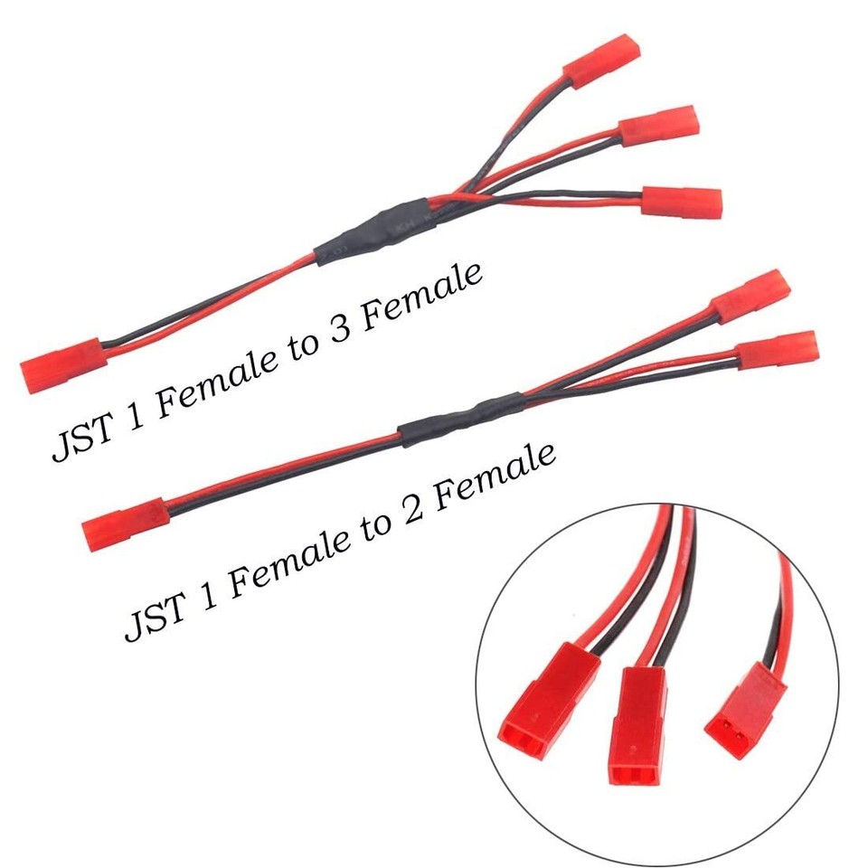 JST Plug Splitter Y Cable JST Male Female Adapter for Traxxas TRX-4 RC ...