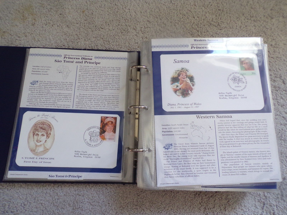 Official International Tribute to Princess Diana Postal Society Stamps ...
