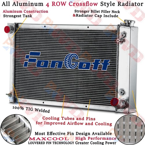 4 Row Aluminum Radiator For 67-1972 Chevy C/K C10 C20 C30 K10 GMC C2500 ...