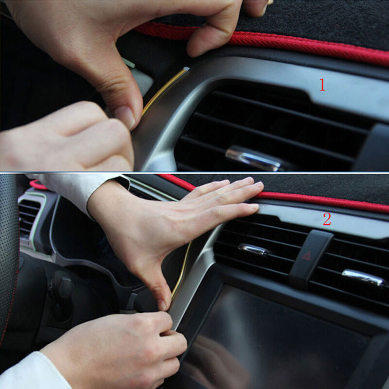 Car Accessories 5M Red Strip Dashboard Door Edge Gap Cover Moldings ...