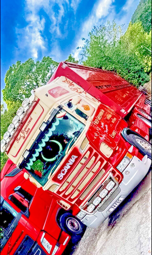 Brown/white Truck Dutch Style Windscreen Pelmet SCANIA DAF VOLVO ...