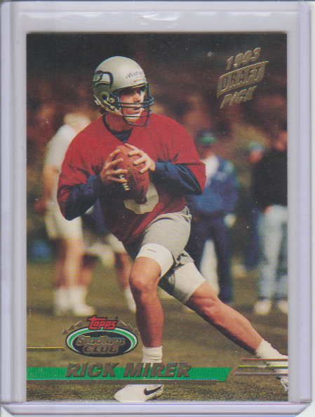 1993 Topps Stadium Club Rookie Card #180 Rick Mirer Notre Dame, Seattle ...