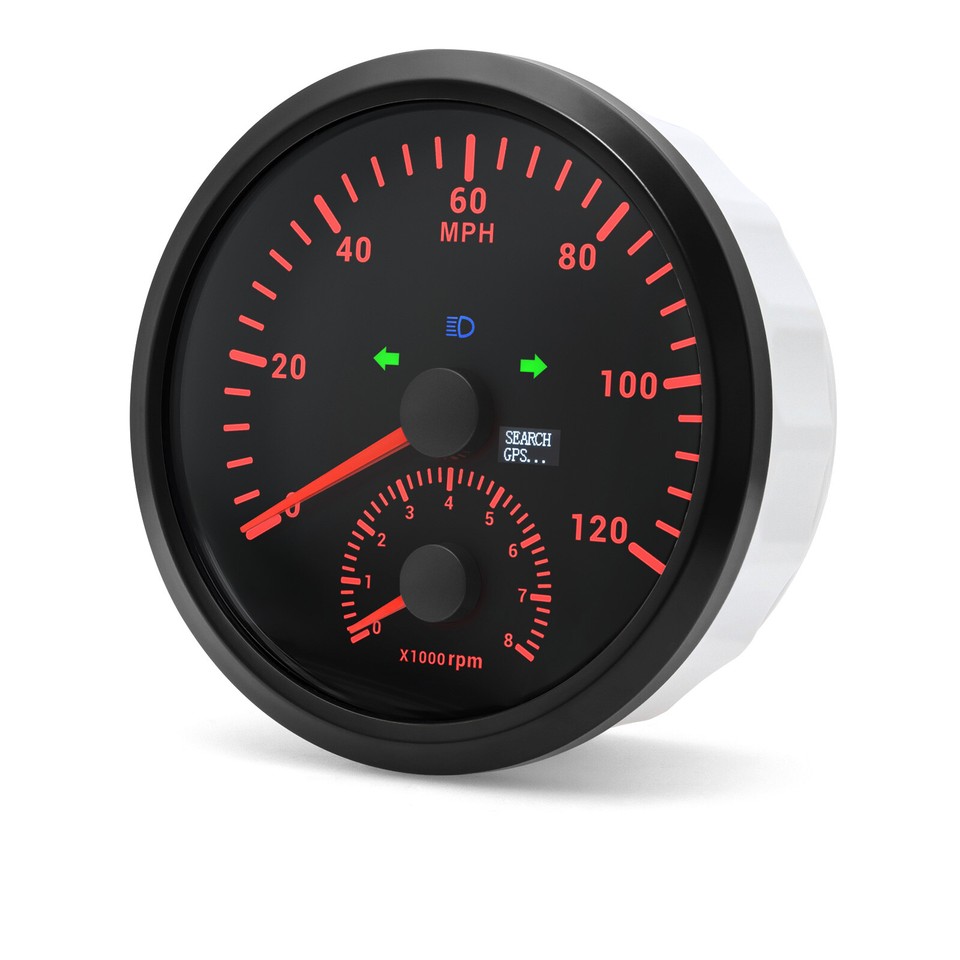 110mm Boat GPS Speedometer 0-120MPH Tachometer Turn Signal High Beam ...