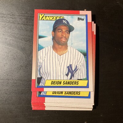 1990 Topps Baseball Deion Sanders Rookie Card #61 New York Yankees | eBay