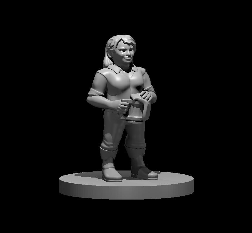 Dwarf Female Barkeep Commoner NPC 28mm Scale DND D&D Tabletop Mini | eBay