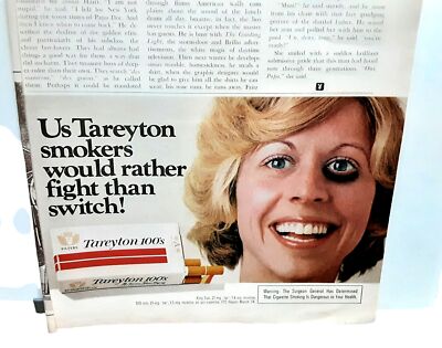 1975 Tareyton Cigarettes Woman Black Eye Original Print Ad | eBay