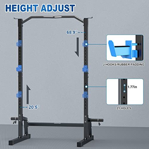 Power Rack Squat Rack Cage with Pull Up Bar,Adjustable Power Cage ...
