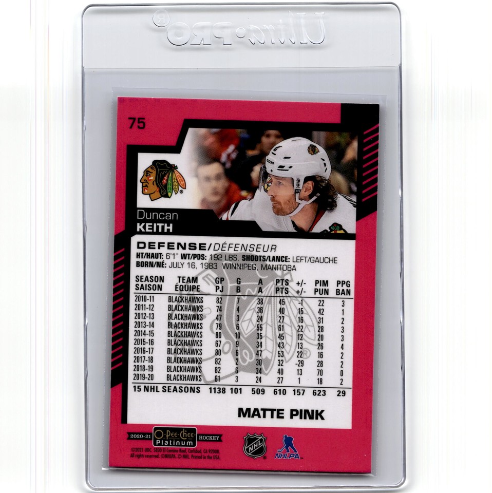 2020-21 O-Pee-Chee Platinum Matte Pink Duncan Keith | eBay
