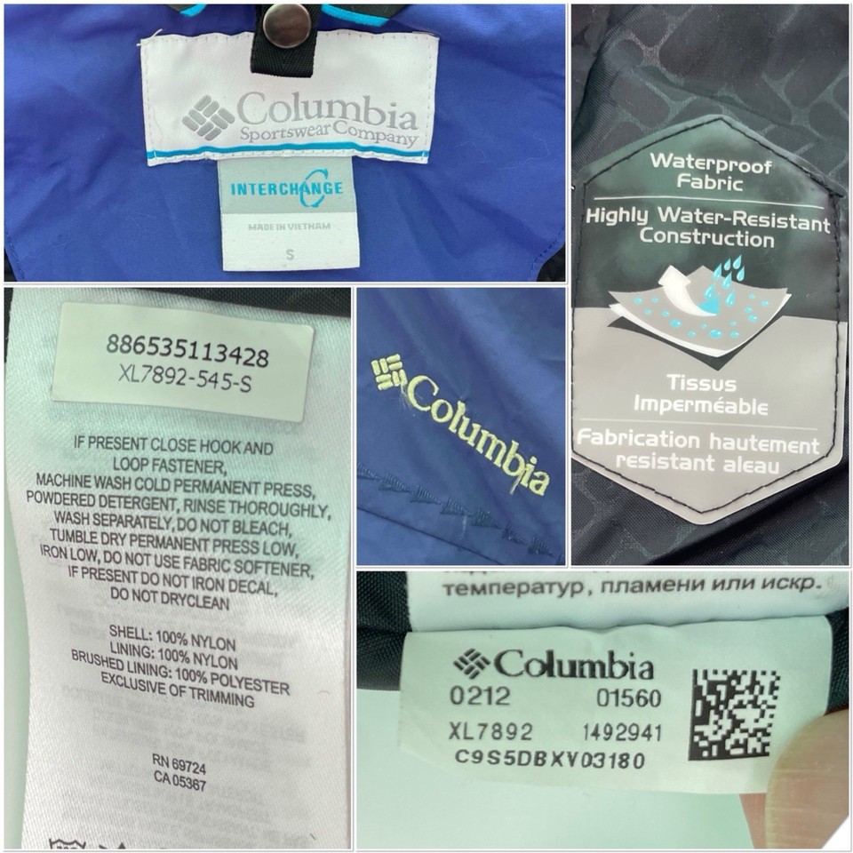 Columbia Interchange Small Blue Jacket 3 in 1 Yellow Fleece Ski Coat ...