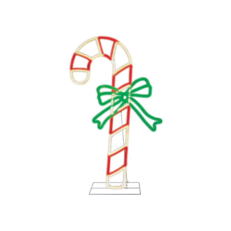 4 FT LED NEON FLEX CANDY CANE LIGHTED YARD DECOR | eBay