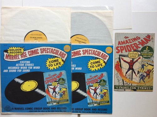 AMAZING SPIDER-MAN # 1 GOLDEN RECORD REPRINT COMIC VF+ WITH TWO RECORDS ...