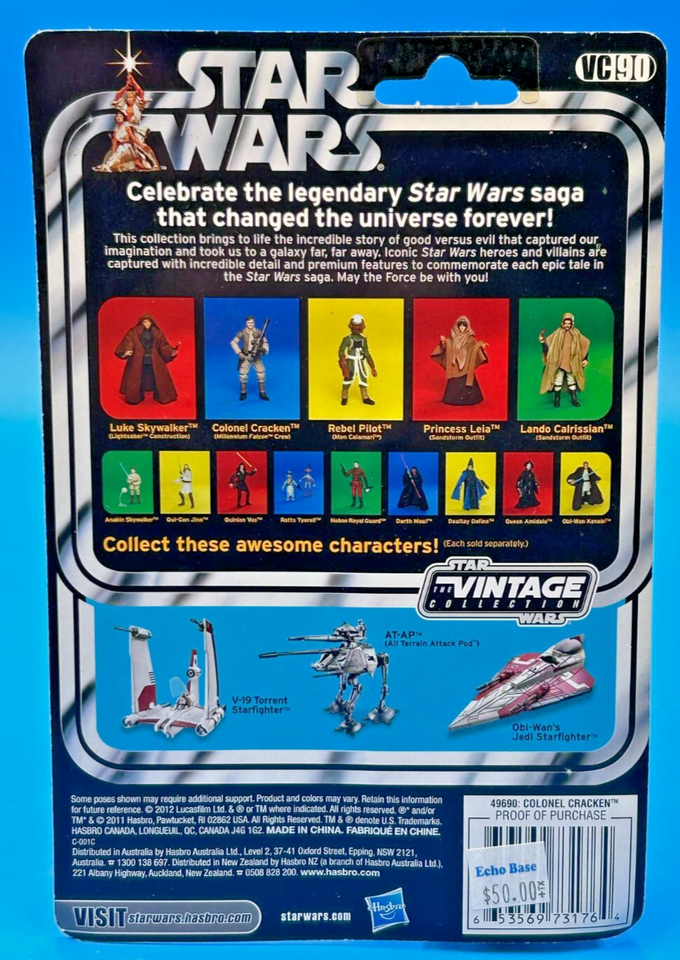 Star Wars The Vintage Collection Colonel Cracken Millennium Falcon Crew ...