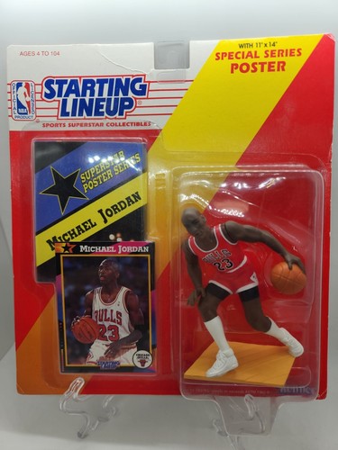 Kenner 1992 MICHAEL JORDAN Dribbling Starting Lineup SLU Figure w/ Card ...